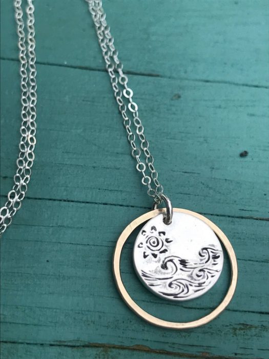 Mixed Metal Sun and Sea Coin Necklace | Denise Turner Jewelry